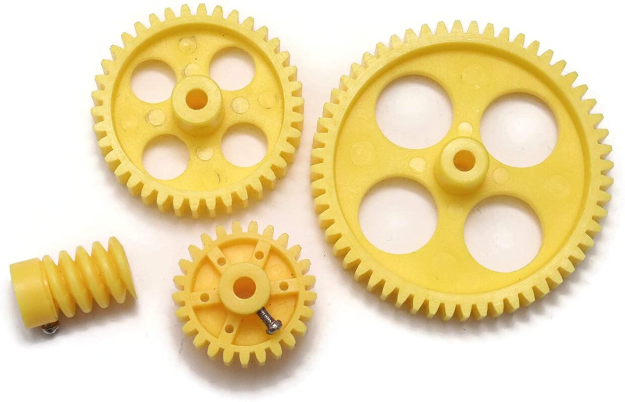 Yellow Plastic Wheel, Spur, Worn Gear COMBO For DC Motor DIY Model Toys ...